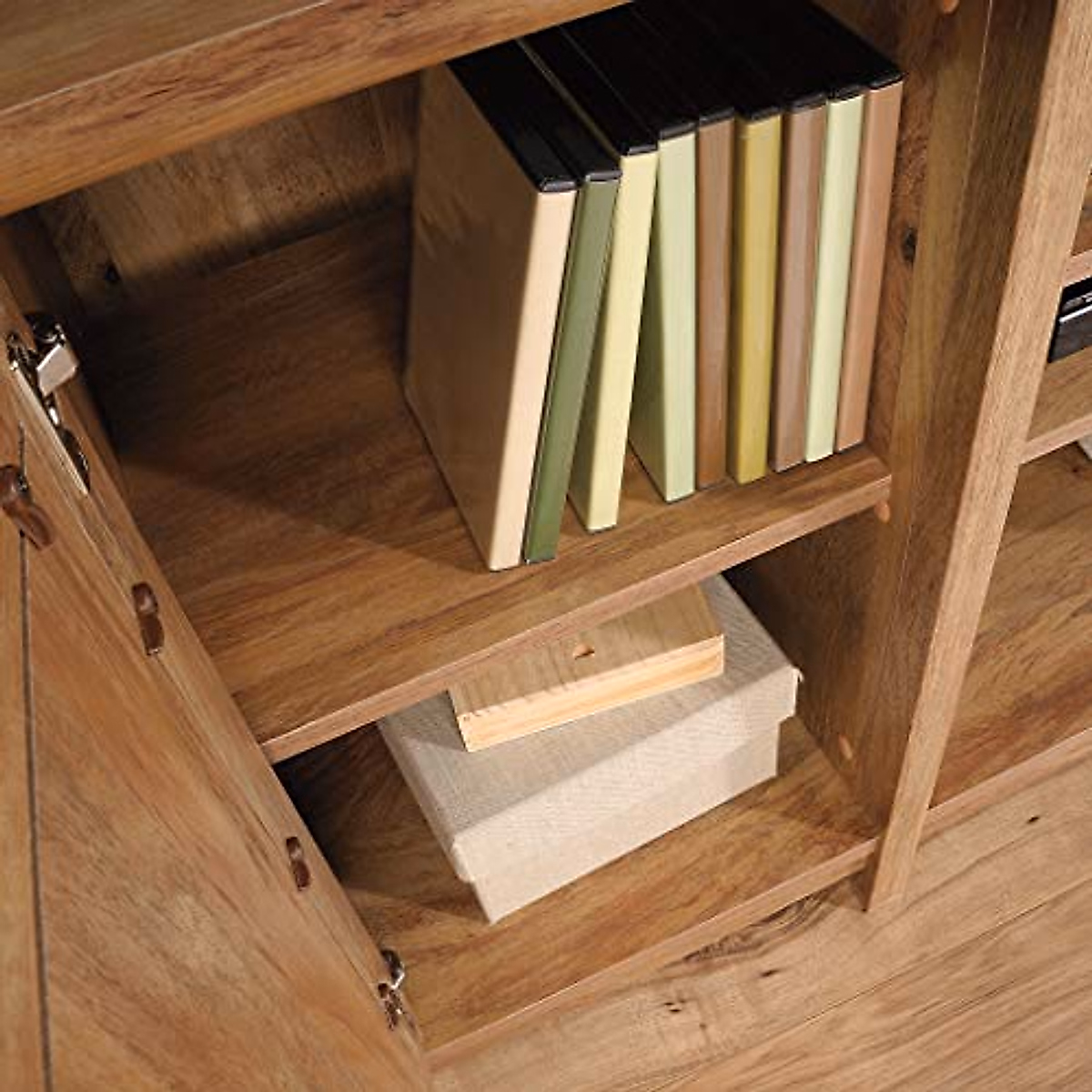 Sauder Coral Cape TV Stand with Storage, L: 41.97" x W: 17.64" x H: 28.11", Sindoori Mango Finish