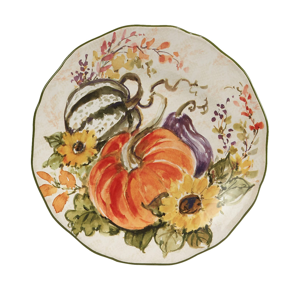 Certified International Harvest Morning Salad/Dessert Plates, Multicolor, Medium, Set of 4