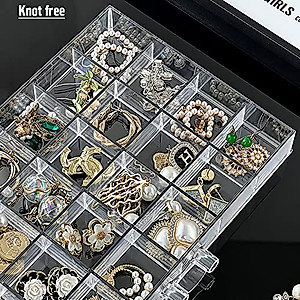 YUFONG Earring Storage Box Organizer 5 Drawers Jewelry Organizer Acrylic Jewelry Storage Box Holder Compartment Transparent Display Storage Case Gift for Women Girls (84 Girds)