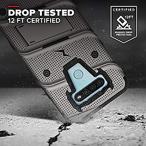 ZIZO Bolt Series for LG K51 / LG Reflect Case with Screen Protector Kickstand Holster Lanyard - Gun Metal Gray & Black