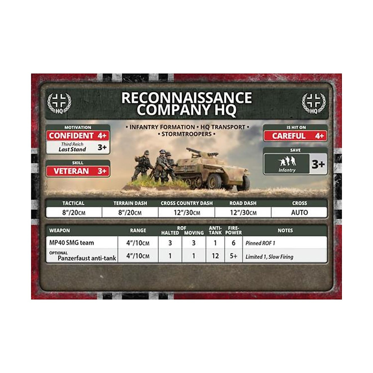 Flames of War: Late War: German: Reconnaissance HQ Platoon (GBX150)