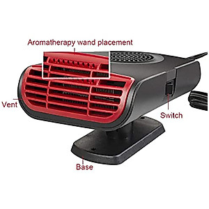 Car Heater 12V 150W Portable 3 in 1 Heating & Cooling& Air Purify Electric Fan Heater for Fast Heating Defroster Defogger Demister for Car SUV Truck （US Warehouse in Stock）
