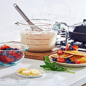 8 Cup Large Glass Measuring Cup - Kitchen Mixing Bowl, Liquid Measure Cups, Glass Bakeware Set, Punch Bowl, Batter Bowl.