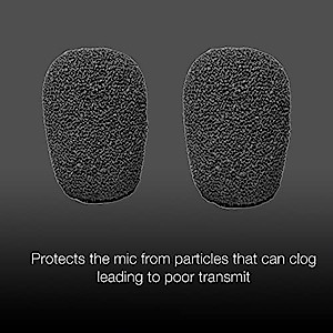 Universal Headsets Foam Microphone Windscreens - 10 pk, Mic Covers for BlueParrot B250, B350, B450, B550, C400 Plantronics, Logitech, Jabra, Lapel, Lavaliers, Telex, Movo, VXI Lux Passport by GTW