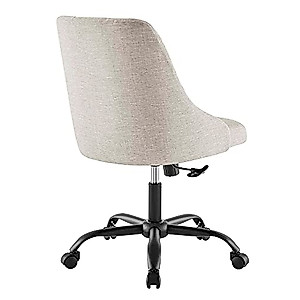 Modway Distinct Tufted Swivel Upholstered Office Chair, Black Beige 23 x 20.5 x 32