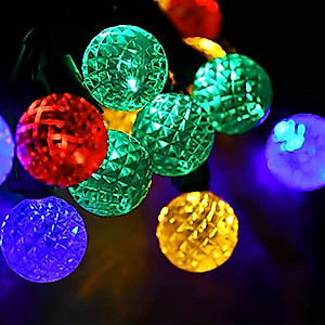BeHiller Raspberry Solar Christmas Lights Outdoor, 50LED Globe String Lights with Tree Christmas Decotations,Twinkle Fairy Garden Solar Decorative Lights for Xmas Tree, Wedding, Party
