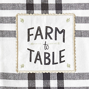 DII Home Sweet Farmhouse Kitchen Collection, Dishtowel Set, 18x28, Black, 4 Count