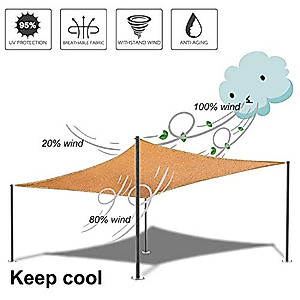 Patio Sun Shade Sail Canopy, 12' x 20' Rectangle Shade Cloth Block Sunshade Fabric - Outdoor Cover Awning Shelter for Pergola Backyard Garden Yard (Grey Color)