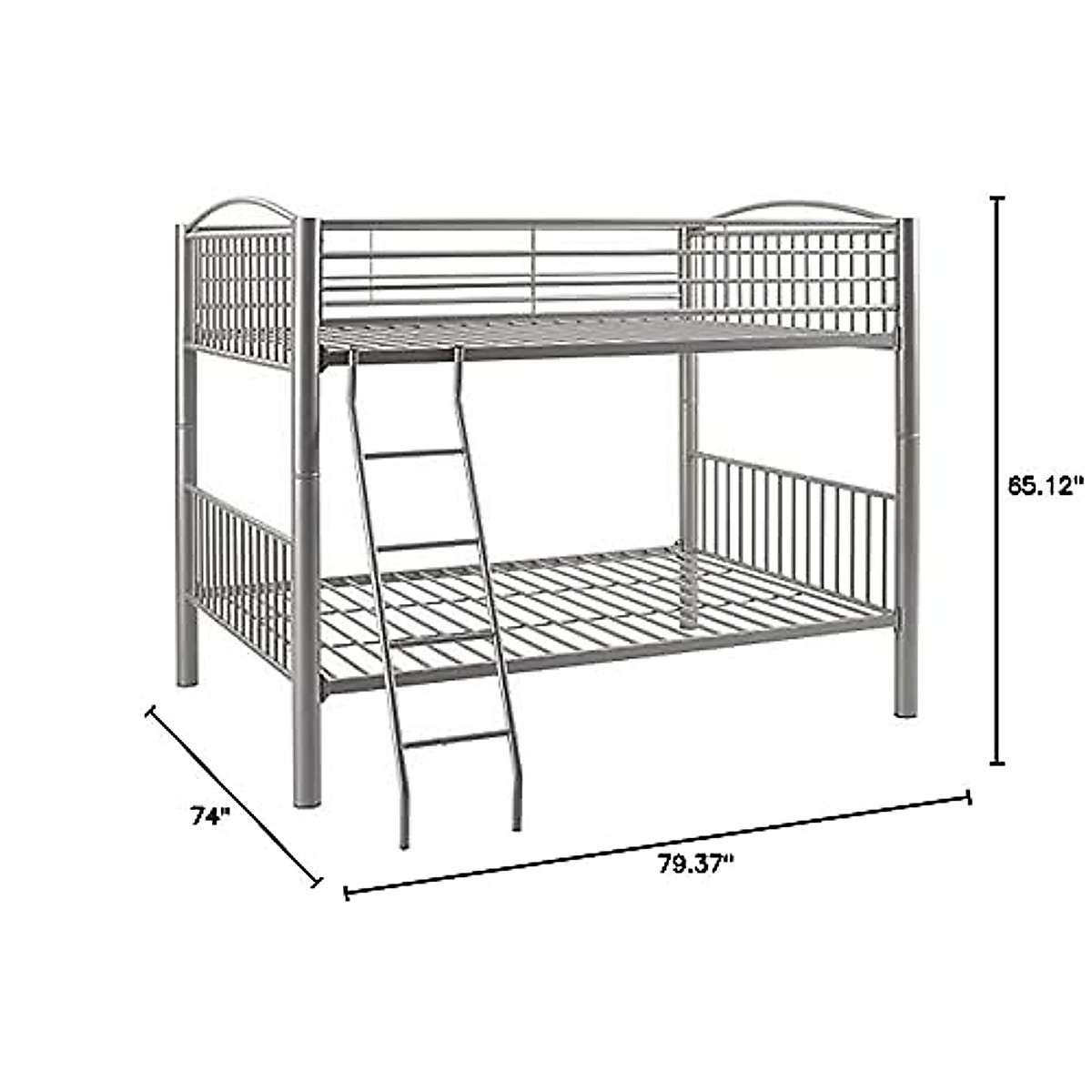 Powell Heavy Metal Bunk Bed, Full Over Full, Pewter