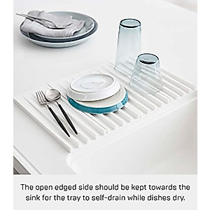 Yamazaki Home Tower Foldable Drainer Tray – Kitchen Dish Drying Mat