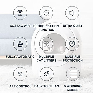 Only Warm Cat Litter Box,Self Cleaning Automatic Cat Litter Box,with APP Control & Safe Alert & Smart Health Monitor Extra Large Cat Litter Box.
