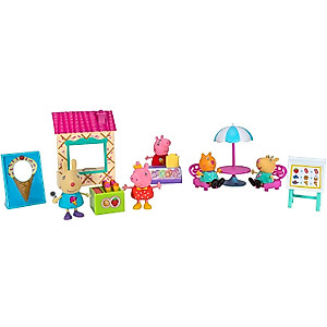 Peppa Pig Family Beach Day Playset, 13 Pieces - Includes Family Character Figures, Accessories & Bonus Mystery Friend - Summer Toy Gift for Kids - Ages 2+