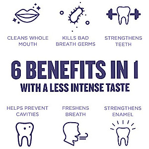 Listerine Total Care Alcohol-Free Anticavity Mouthwash, 6 Benefit Fluoride Mouthwash for Bad Breath and Enamel Strength, Fresh Mint Flavor, 1 L