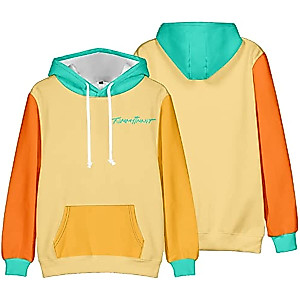 TommyInnit Sunset Colorblock Hoodie Dream Team SMP MCYT Sweatshirt Men/Women Cosplay Hooded (XXS) Yellow