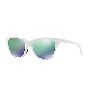 Oakley Women's OO9357 Hold Out Cateye Sunglasses, Polished White/Jade Iridium, 55 mm