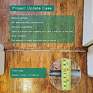 DAILISEN Self Adhesive Vinyl Flat Floor Transition Trim Strip,Wood Floor Gap Cover Strips,for Laminate,Wood to Vinyl,Door,Floor Gap Cover and Joining.Wood Grain,78.7in L x 1.57in W