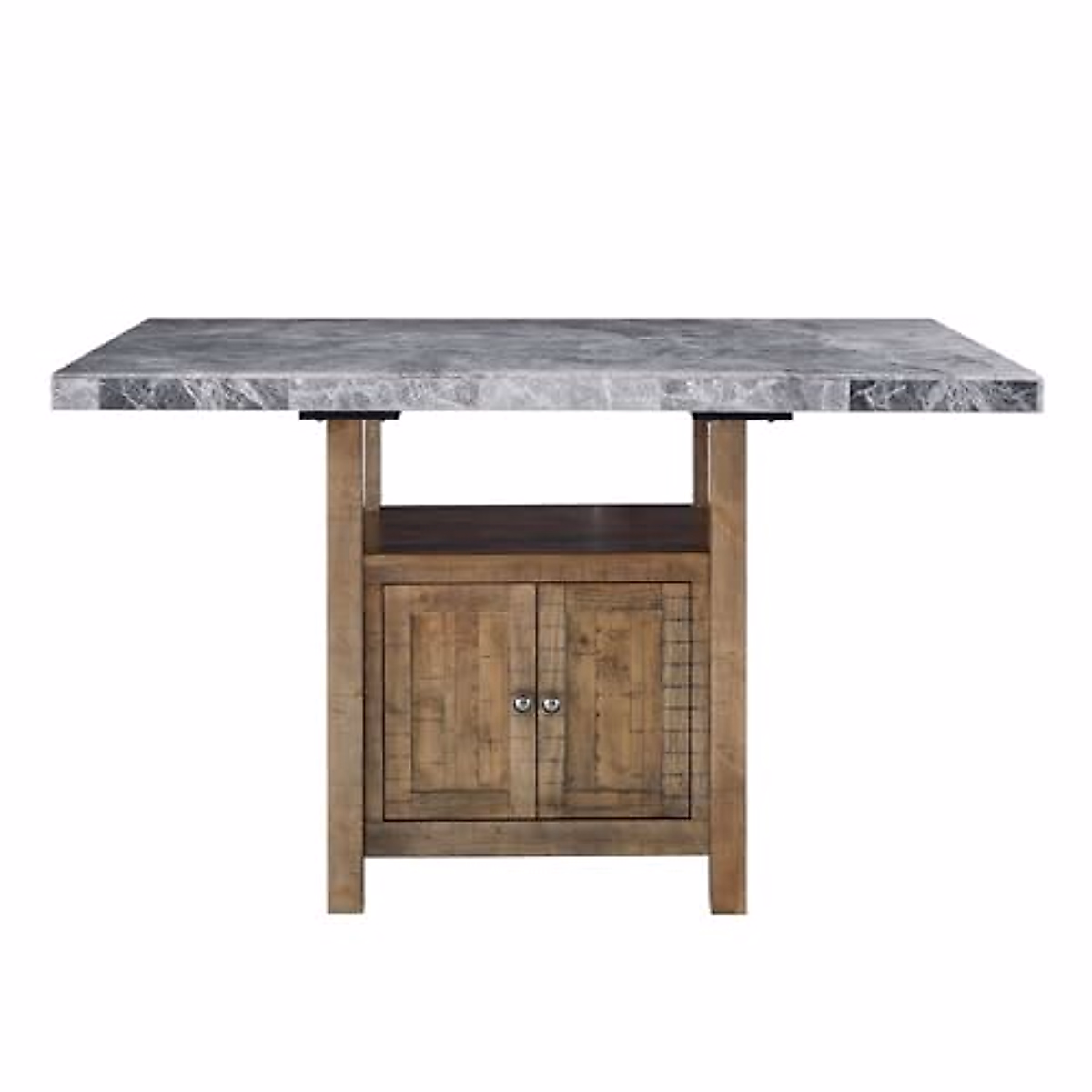 BOWERY HILL Transitional Gray Marble Counter 8-Piece Dining Set