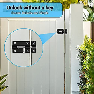 Door Lock Latch Locks Slide - 2 Pack Keyless Entry Slide Locks for Inside Outside Door, Door Barrel Bolt Door Latch Thickened Heavy Duty Steel, Easy to Install Gate, Slide Latch Lock with 12 Screws
