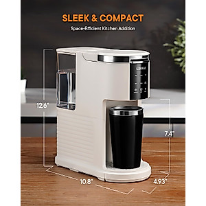KIDISLE 3 in 1 Single Serve Coffee Maker for K Cup Pods & Ground Coffee & Teas, 6 to 14oz Brew Sizes with 40oz Removable Water Reservoir, Self-cleaning Function, White
