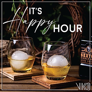 Vikko Whiskey Glasses Set of 6, Old Fashioned Whiskey Glasses 12.5 Ounce, Premium Scotch Glasses, Dishwasher Safe Bar Glasses