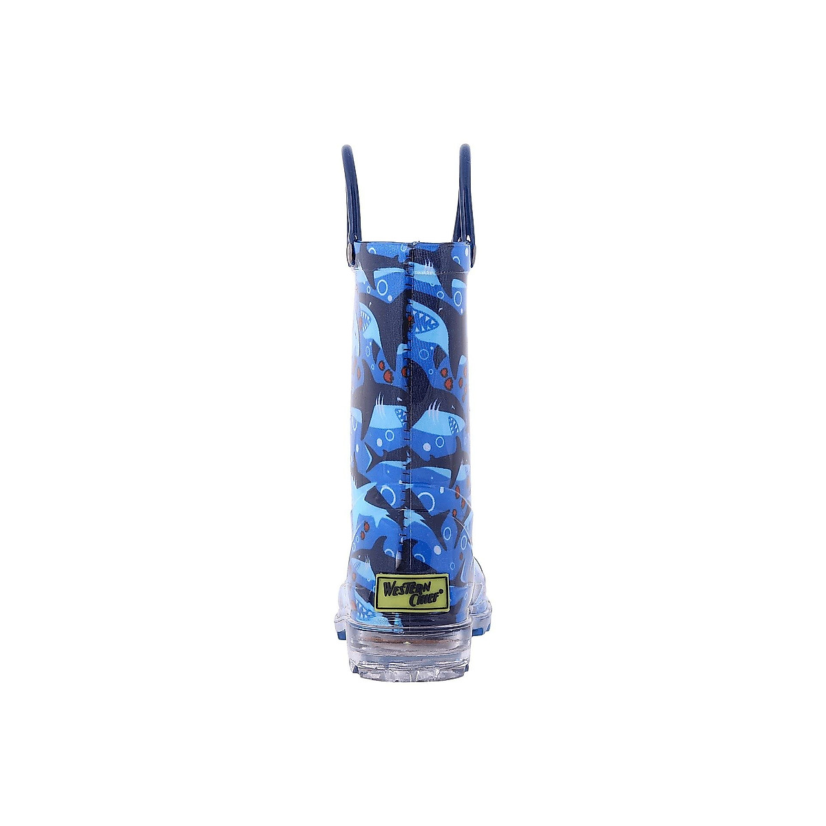 Western Chief Kids Light-Up Waterproof Rain Boot, Blue 8 M US Toddler