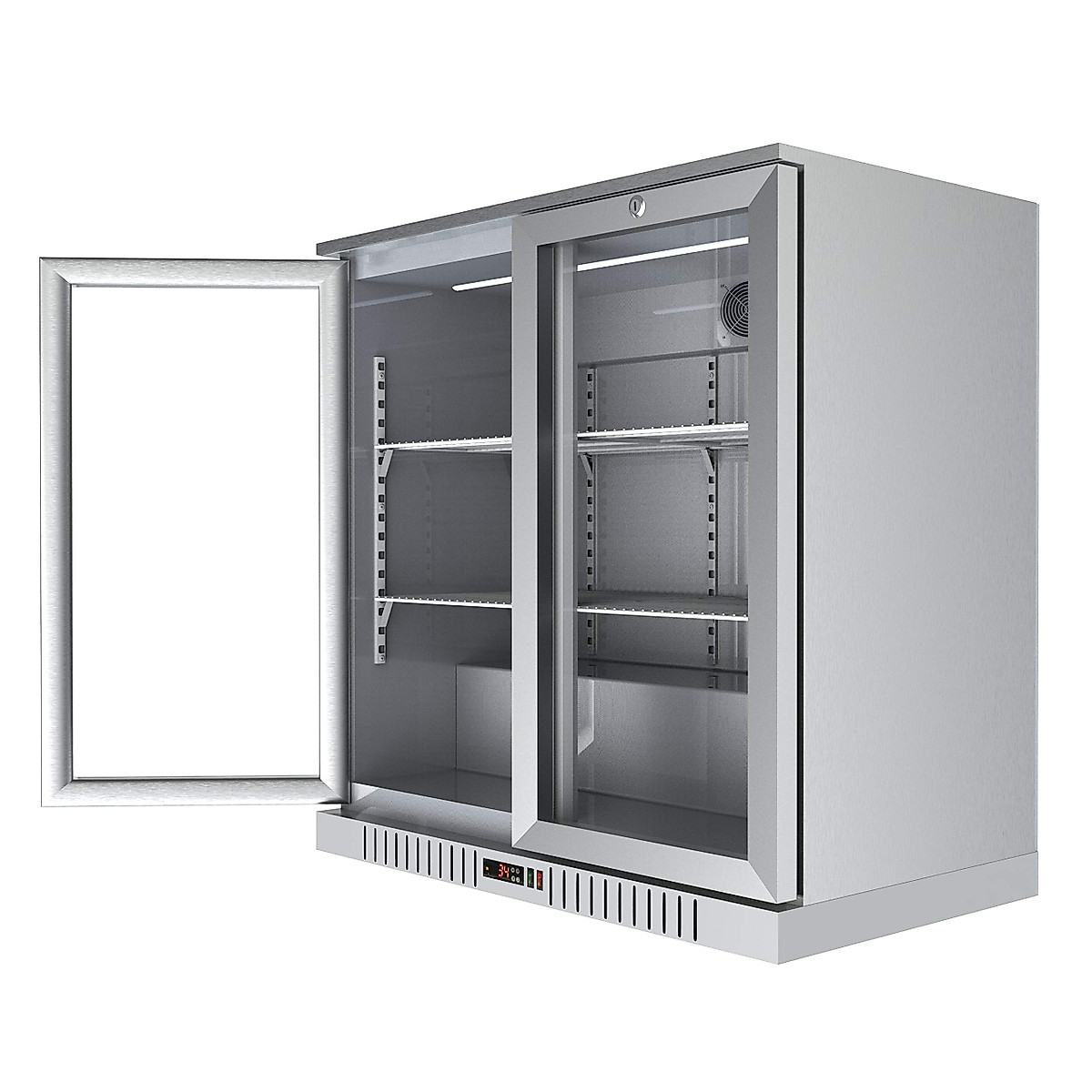 KoolMore BC-2DSW-SS Refrigerator, Double Door, Stainless Steel, 7.4cubic_feet