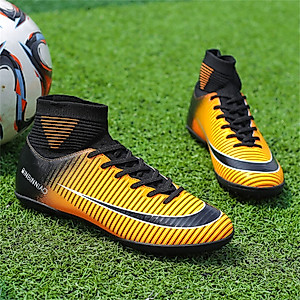 MDPCX Unisex Competitive Football Shoes Indoor and Outdoor Football Shoes Lawn Mundial Team Non-Slip Running Shoes Sports Lightweight Breathable Non-Slip Shock-Absorbing Shoes.