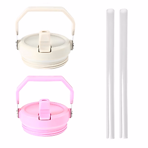 2Pcs 30oz Tumbler Straw Flip Lid Replacement Compatible with Stanley IceFlow, Spill Proof Splash Reusable Resistant Tumbler Lids Compatible with Stanley IceFlow Adventure Quencher