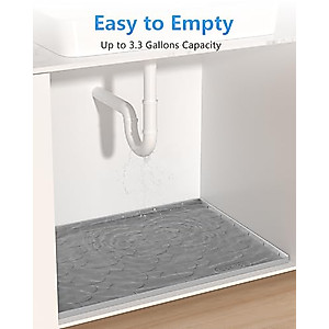 Waterproof Under Sink Mat for 34" x 22" Cabinet Protector, Silicone Sink Mat for Kitchen and Bathroom, Easy to Clean Kitchen Cabinet Liner Under Sink Drip Tray for Leaks