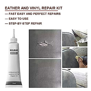 Leather Repair Kit 20ML Leather Vinyl Restoration Paint Gel Leather Recoloring Balm Renew Restore Repair Tool for Auto Car Seat Sofa Jacket Furniture