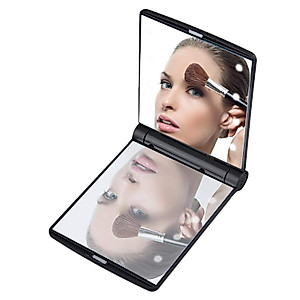 FQYYDD Illuminated Makeup Mirror Portable Makeup Folding Mirror 1Pcs