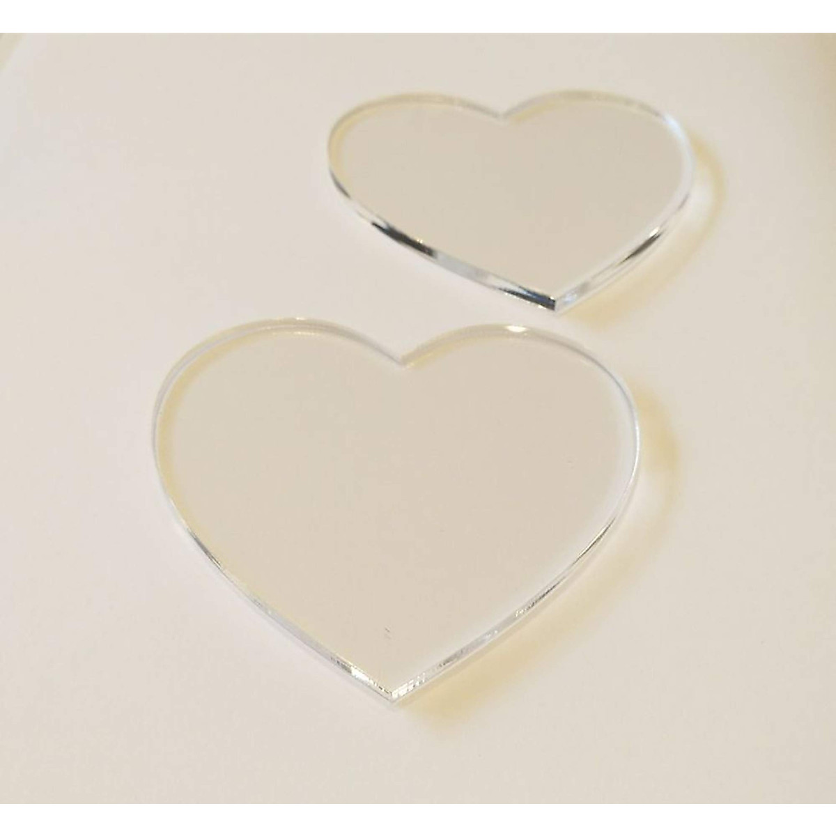 Clear Blank Heart Acrylic Place Card for Weddings,Guest Names Escort Cards,PMMA Tile Place Cards,Dining Seating Chart Place Cards for Birthday Parties, Table Place Cards (3")