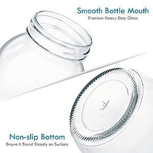 YEBODA 32 oz Mason Jars Canning Jars with Airtight Lids and Bands 6 Pack Ideal for Preserving, Meal Prep, Overnight Oats, Jam, Jelly, Jams, Spice, Sauces, Salads, Yogurt, Wedding Favors