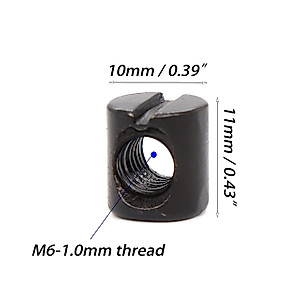 binifiMux 10-Pack Black M6 110mm Long Allen Socket Head Bolts Barrel Nuts for Furniture Table Bed