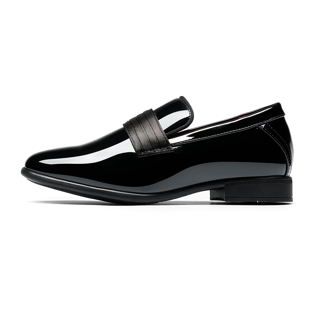 Bruno Marc Boys Dress Shoes Slip-on Loafers Formal Tuxedo Shoes,Size 4 Big Kid,Bright Black,SBLS2340K