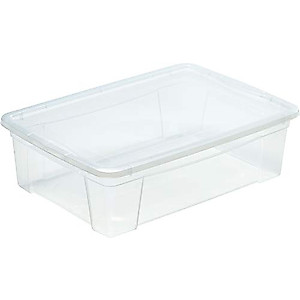 M-Home Kbox Transparent Container with Lid, Capacity-25.6 Liter, Each