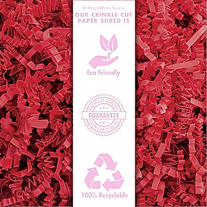 MagicWater Supply Crinkle Cut Paper Shred Filler (2 oz) for Gift Wrapping & Basket Filling - Red