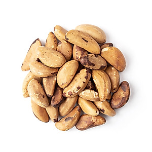 Food to Live Organic Dry Roasted Brazil Nuts with Himalayan Salt, 1 Pound Non-GMO, Oven Roasted, Lightly Salted, No Oil Added, Whole. Vegan, Kosher. High in Protein and Selenium. Keto-Friendly Snack