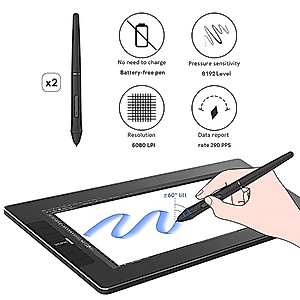 VEIKK VK1200 Drawing Tablet with Screen, 11.6 Inch Full-Laminated Graphic Drawing Monitor, with Battery-Free Pen and Tilt Function, 6 Customized Keys(Must be Connected to a Computer to Work)