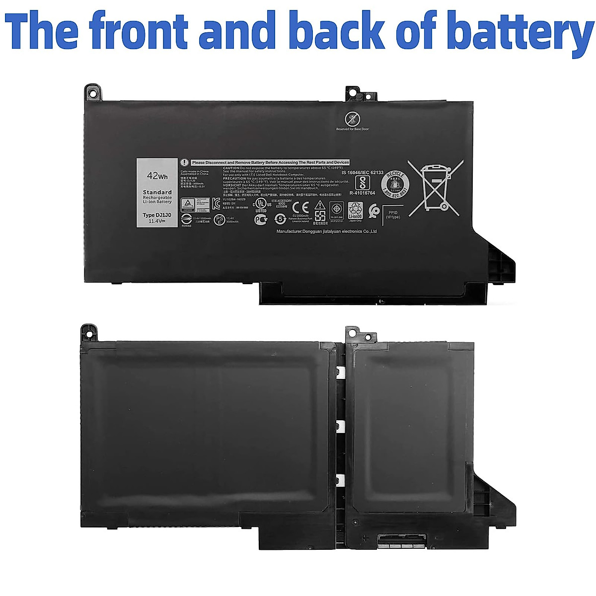 JGTM DJ1J0 42Wh Laptop Battery for Dell Latitude 7000 Series 12 13 14 7290 7280 7380 7390 7490 7480 E7280 E7290 E7380 E7390 E7480 DJ1JO C27RW PGFX4 ONFOH 451-BBZL Replacement Li-ion Battery 11.4V