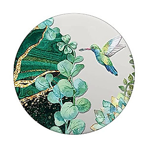Green Hummingbird Pattern Phone Popper PopSockets Swappable PopGrip