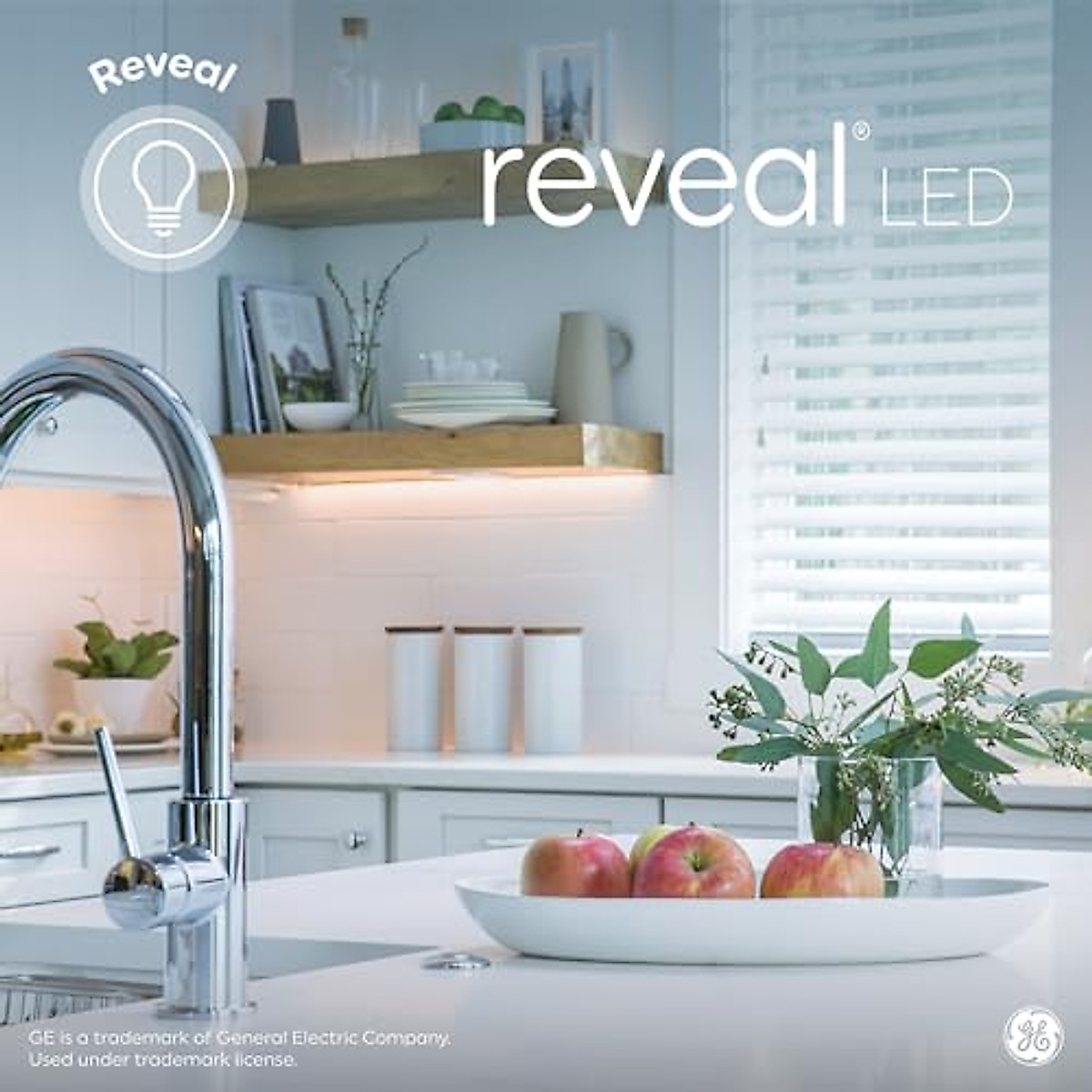 GE Reveal LED Light Bulbs, 60 Watt, A15 Ceiling Fan Bulbs, Clear, Small Base (2 Pack)