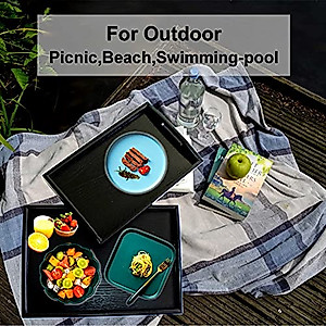 Set of 3 Wooden Serving Trays,Large Serving Trays,Serving Trays for Eating,Serving Tray with Handles,Breakfast Trays,Food Trays,Serving Tray for Ottomans