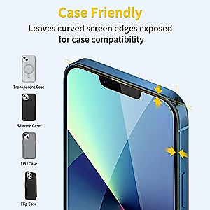 UNBREAKcable Shatterproof Tempered Glass Screen Protector for iPhone 13 Mini [3-Pack] [99.99% HD Clear] [Easy Installation Frame] [9H Hardness] [Full Coverage] [Bubble Free] for Apple 5.4''