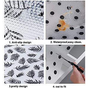 Jacriah Shelf Liner for Kitchen Cabinets Non-Adhesive Leaf Drawer Liner Non-Slip Refrigerator Liner Waterproof Fridge Pad Cupboard Mat Easy Placemats, Ideal for Wire Pantry Bathroom, 17.7"× 47.2"