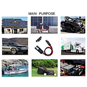 MOOJP 10AWG 2 Pin Power Industrial Circular Connector Solar Panel Connector SAE Adpater Cable for Furrion Solar Panel Forrest River RV Ports DIY Battery Grand Design RV's Industry 18in