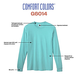 Comfort Colors Adult Long Sleeve Tee, Style G6014, Crimson, Large