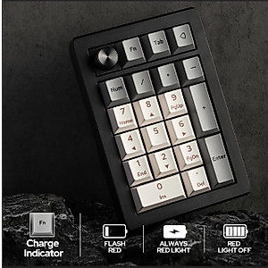 EPOMAKER EK21 VIA Gasket Number Pad, Bluetooth 5.0/2.4ghz/Wired Hot Swappable Numpad, with Poron Foam, Aluminum Alloy Knob, 1000mAh Battery, Programmable for Win/Mac/Gaming (Gateron Pro Yellow)