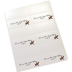 Assorted Autumn Leaf Printable Place Cards, Set of 60 (10 Sheets), Laser & Inkjet Printers - Wedding, Party, Dinner, and Special Events - Made in the USA