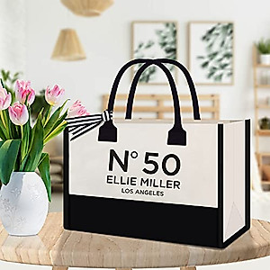 MERRYWORK Custom Canvas Tote Bag for Women, Personalized Present Bag, Suitable for Wedding, Birthday, Beach, Holiday, is a Great Gift for Women, Mom, Teachers, Friends, Bridesmaids